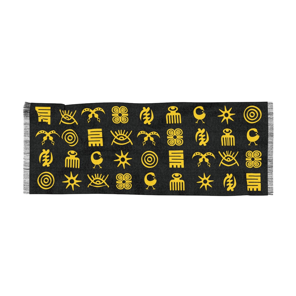 Adinkra Symbol Light Scarf, Beautiful Pattern Scarf With West African ...