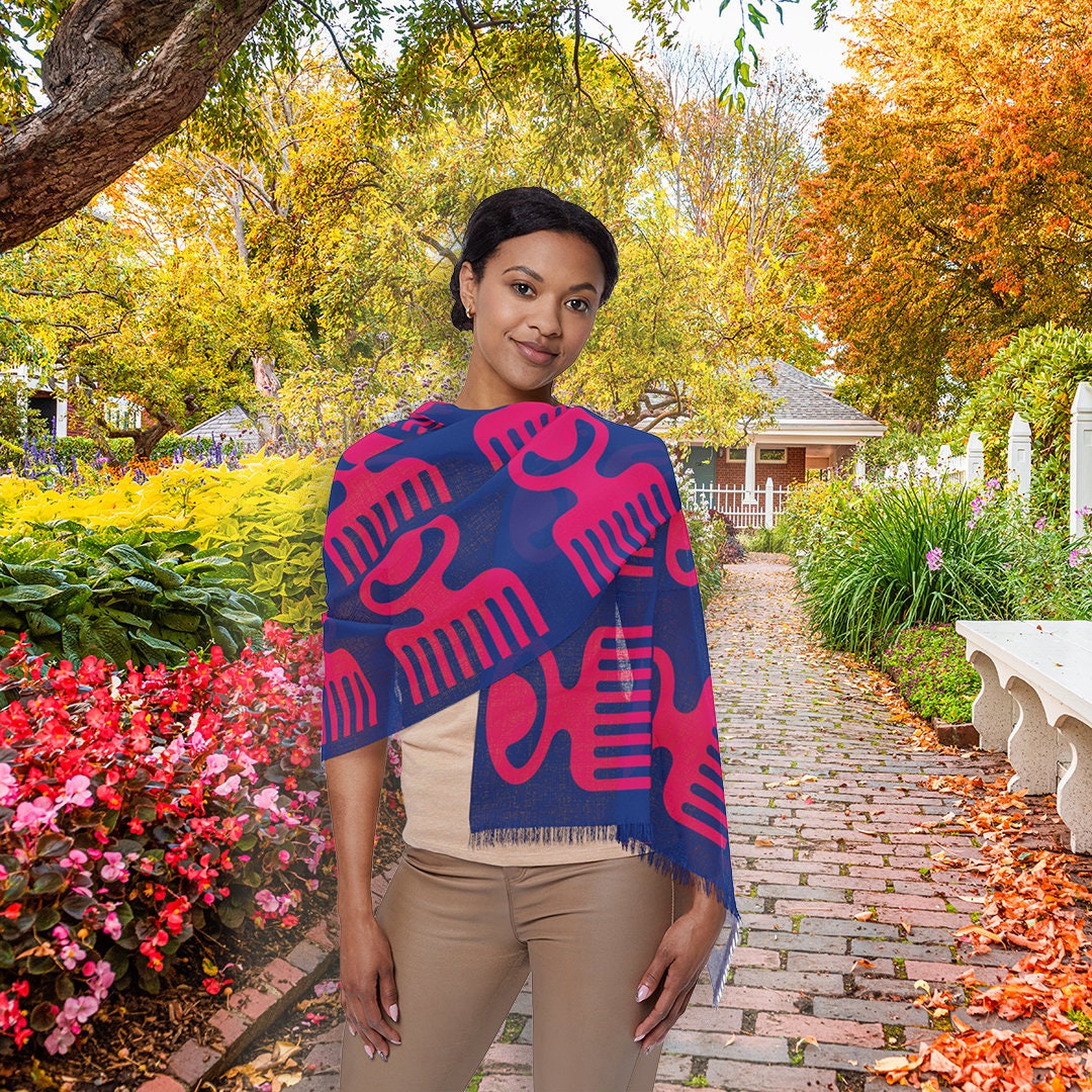 Adinkra Symbol Light Scarf, Beautiful Duafe Symbol Pattern Scarf ...
