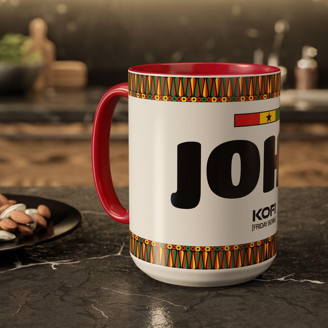 Personalized Ghanaian Mug, Friday Born Male, Kofi Mug, Custom Colorful ...