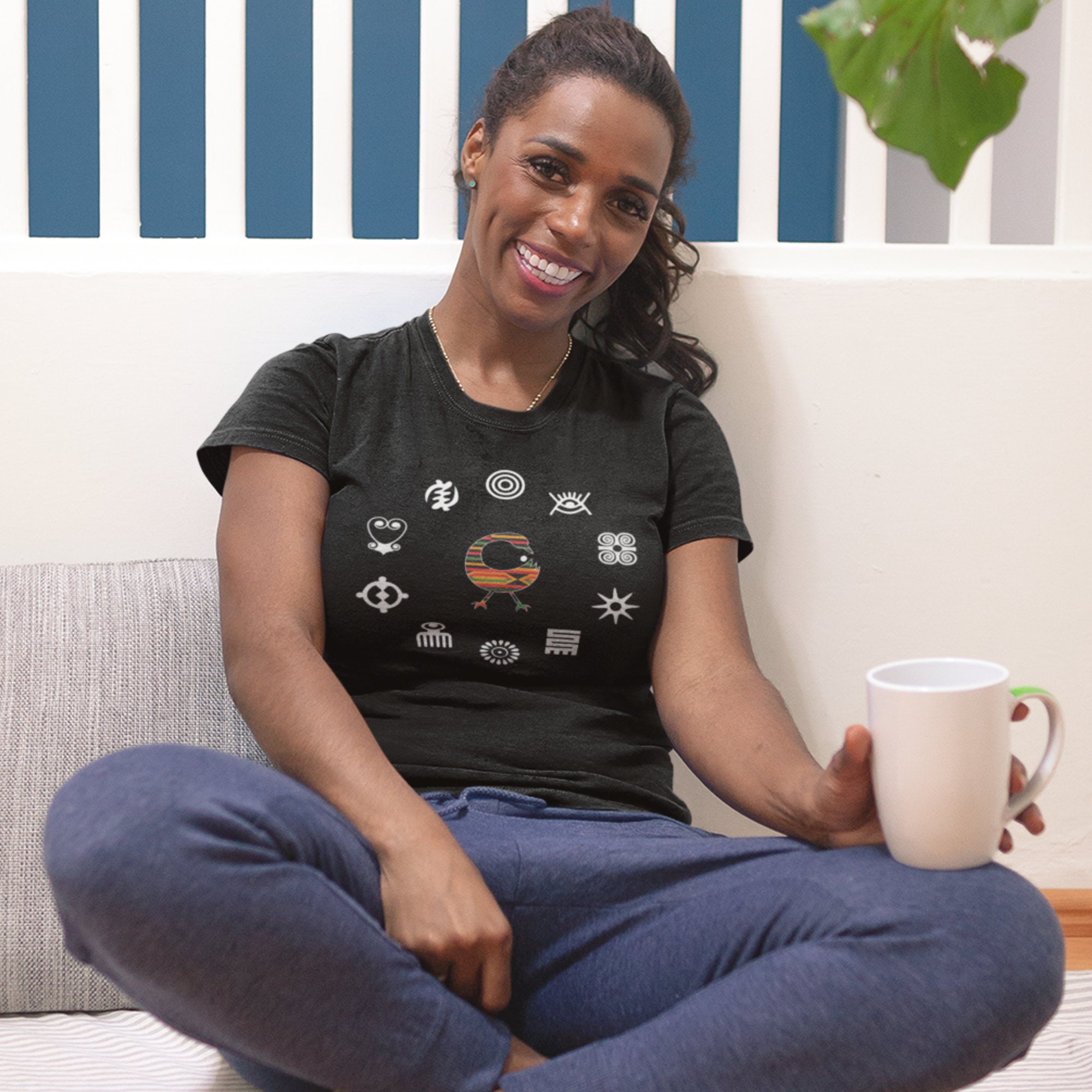 Sankofa Symbol Unisex Graphic Tshirt, Adinkra Print Cotton Tee, African ...