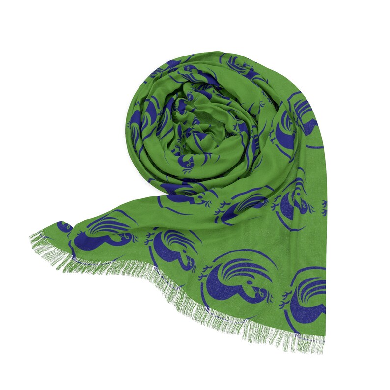 Adinkra Symbol Light Scarf, Beautiful Sankofa Bird Pattern Scarf With ...