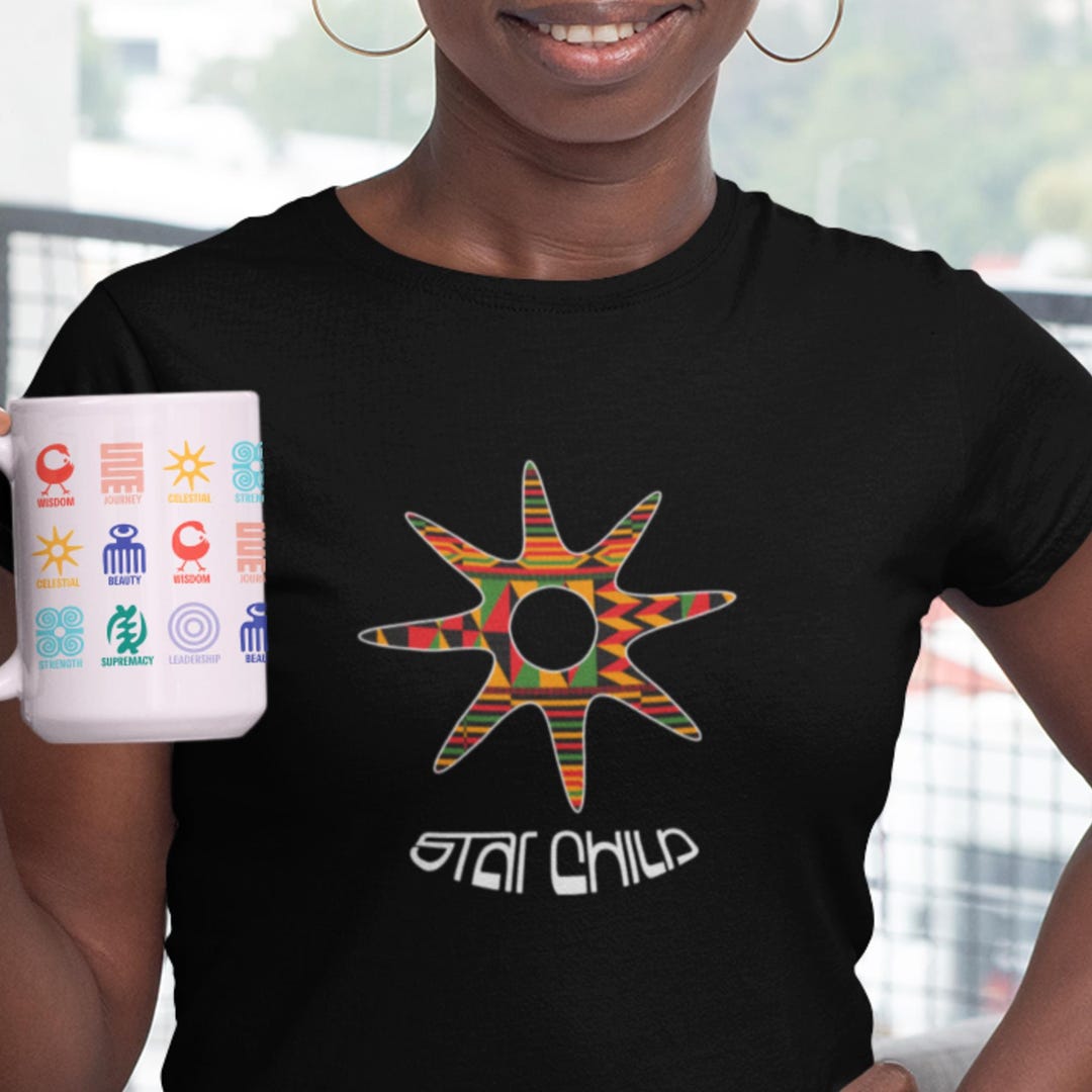 Nsoromma Adinkra Symbol Women's Softstyle Tee, Star Child Tshirt ...