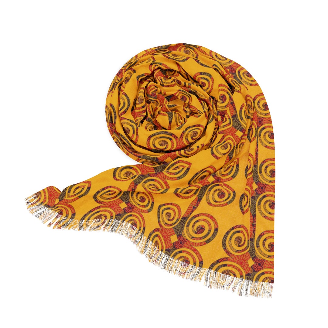 Adinkra Symbol Light Scarf, Beautiful Dweninmmen Symbol Pattern Scarf ...