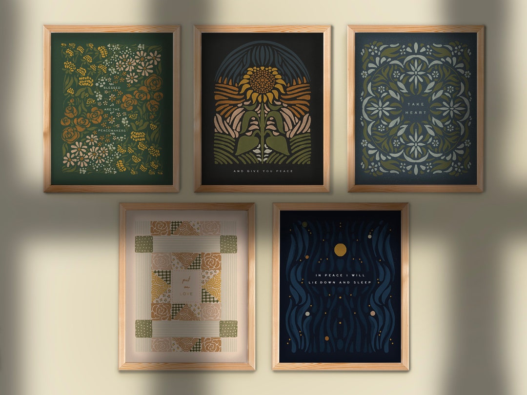 Floral Scripture Gallery Wall Unique Bible Art Pattern Scripture Art ...