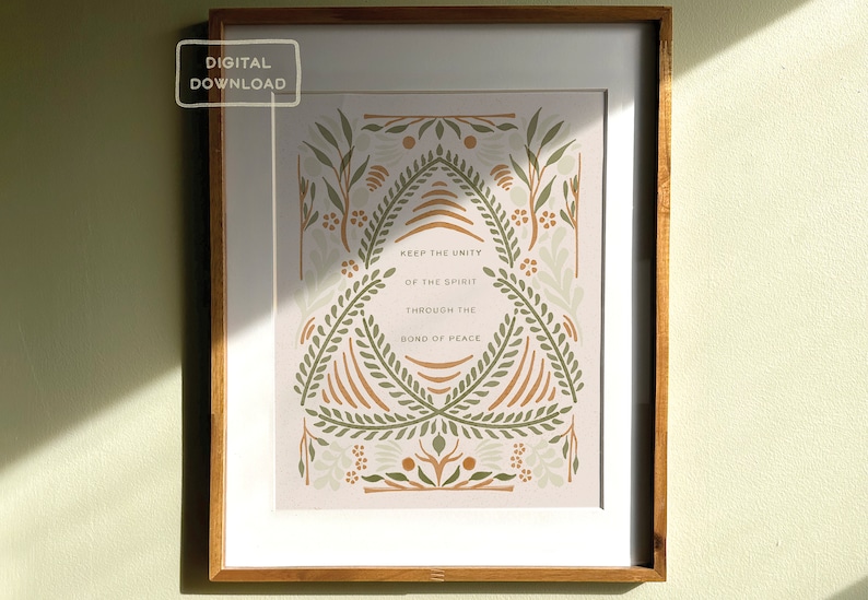 Trinity Knot Scripture Art Print | Floral Christian Wall Art (digital ...