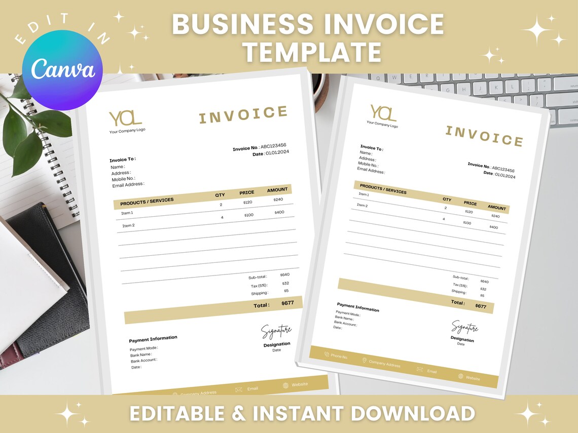 Editable Invoice Template | Business Receipt | Simple Invoice ...