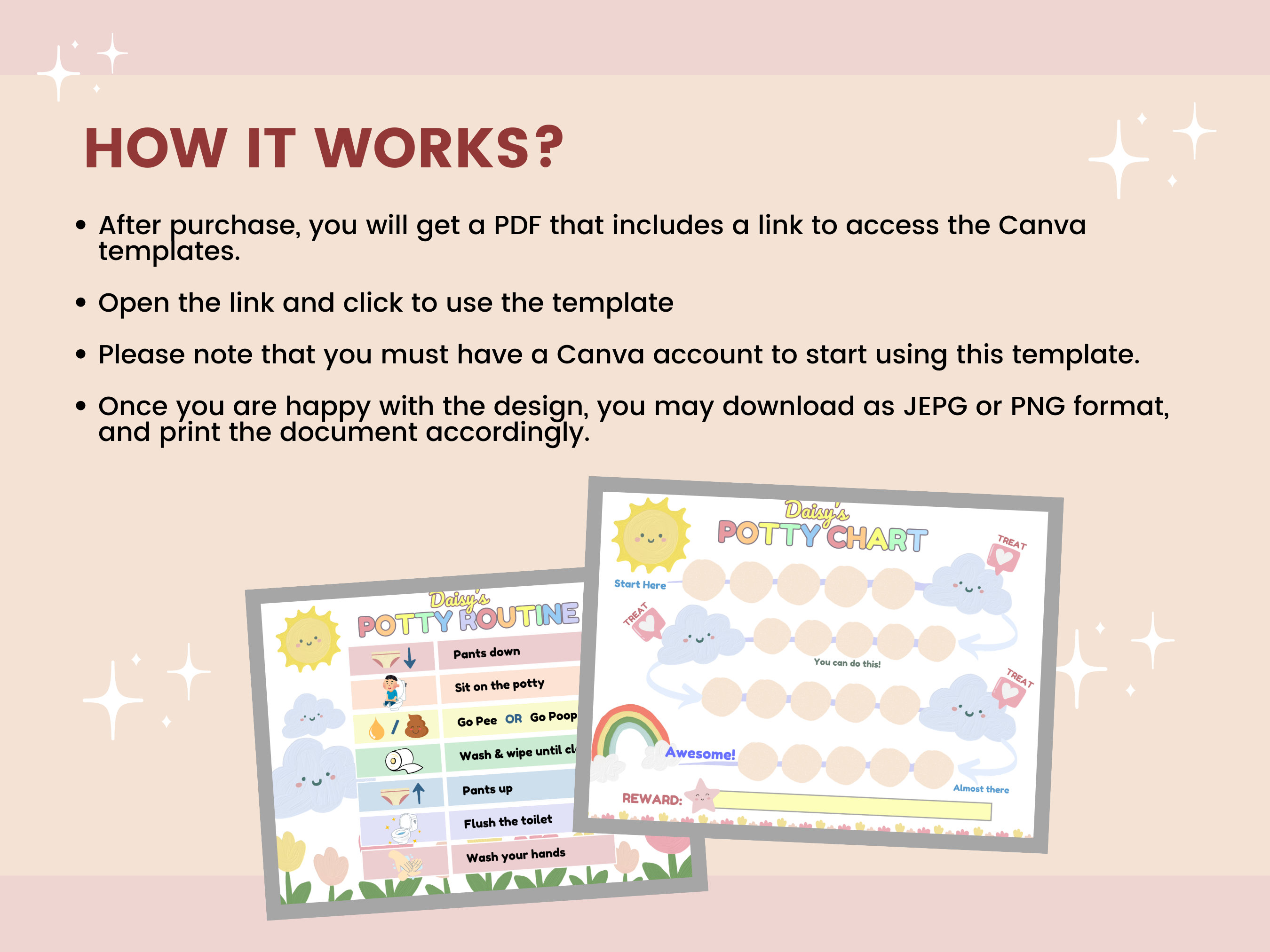 Editable Potty Training Chart | Printable Potty Reward & Sticker Chart ...