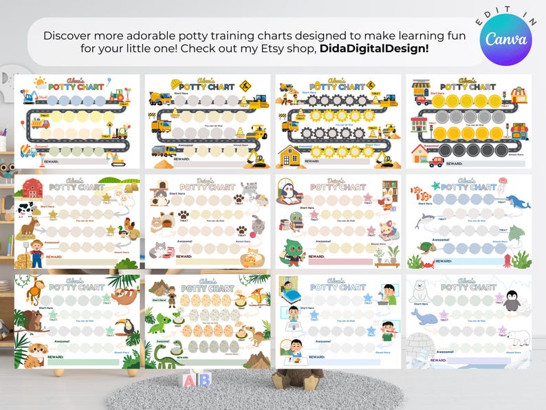 Editable Potty Training Chart | Printable Potty Chart | Toilet Training ...