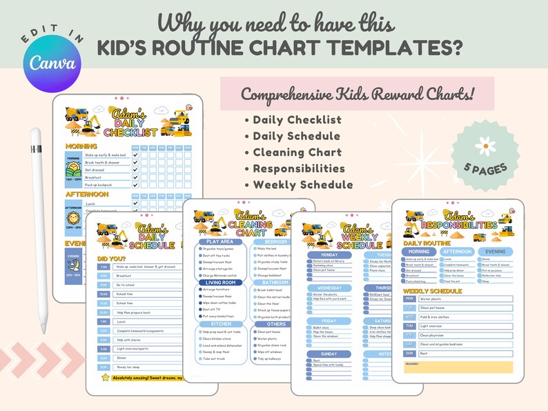 Positive Discipline | Daily Routine Chart | Kids Chore Chart ...