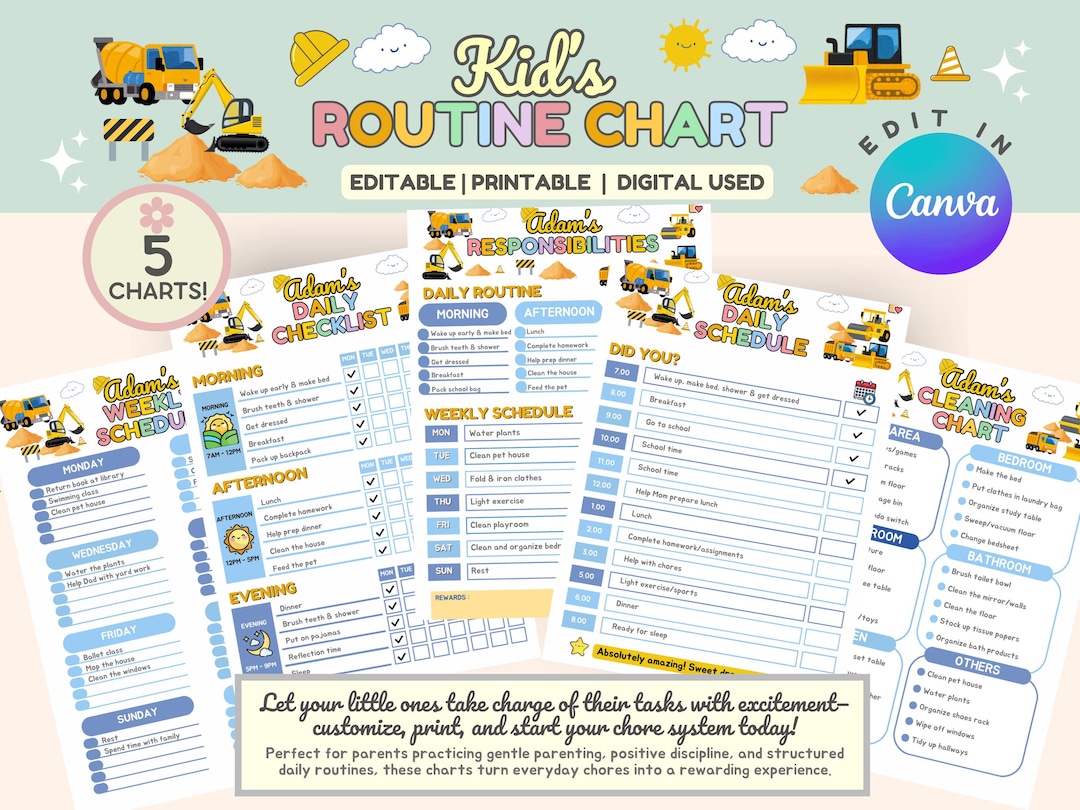 Positive Discipline | Daily Routine Chart | Kids Chore Chart ...