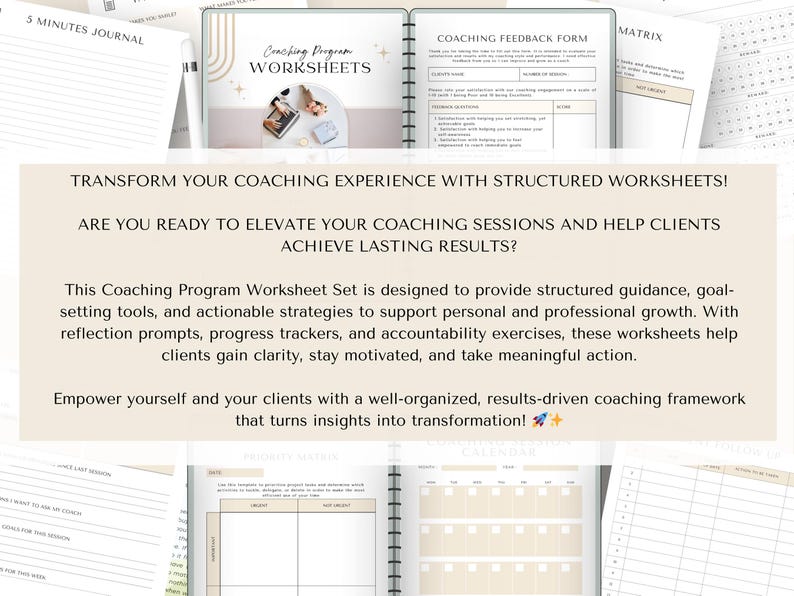 Coaching Worksheets for Coaching Business | Client Session Tracker ...