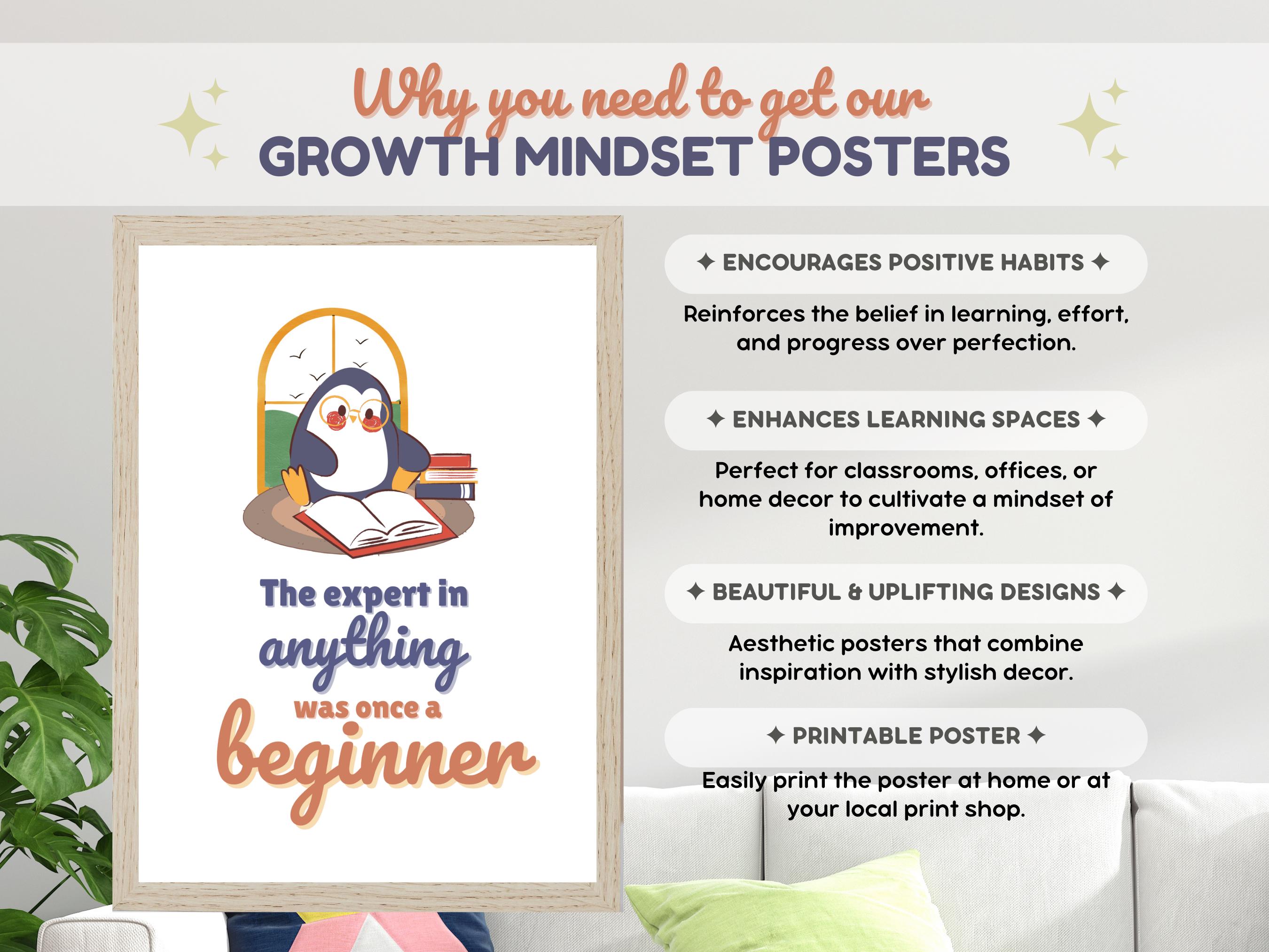 Growth Mindset Editable Posters | Positive Self-talk | Art Therapy ...