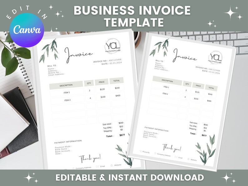 Editable Invoice Template Business Receipt Simple Invoice Quotation ...