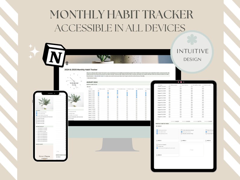 Notion Habit Tracker | Daily Weekly Monthly Routine | Life Planner ...