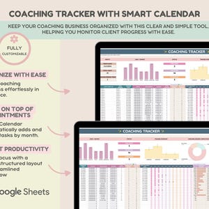 Coaching Tracker Smart Calendar | Client Onboarding Checklist | Client ...