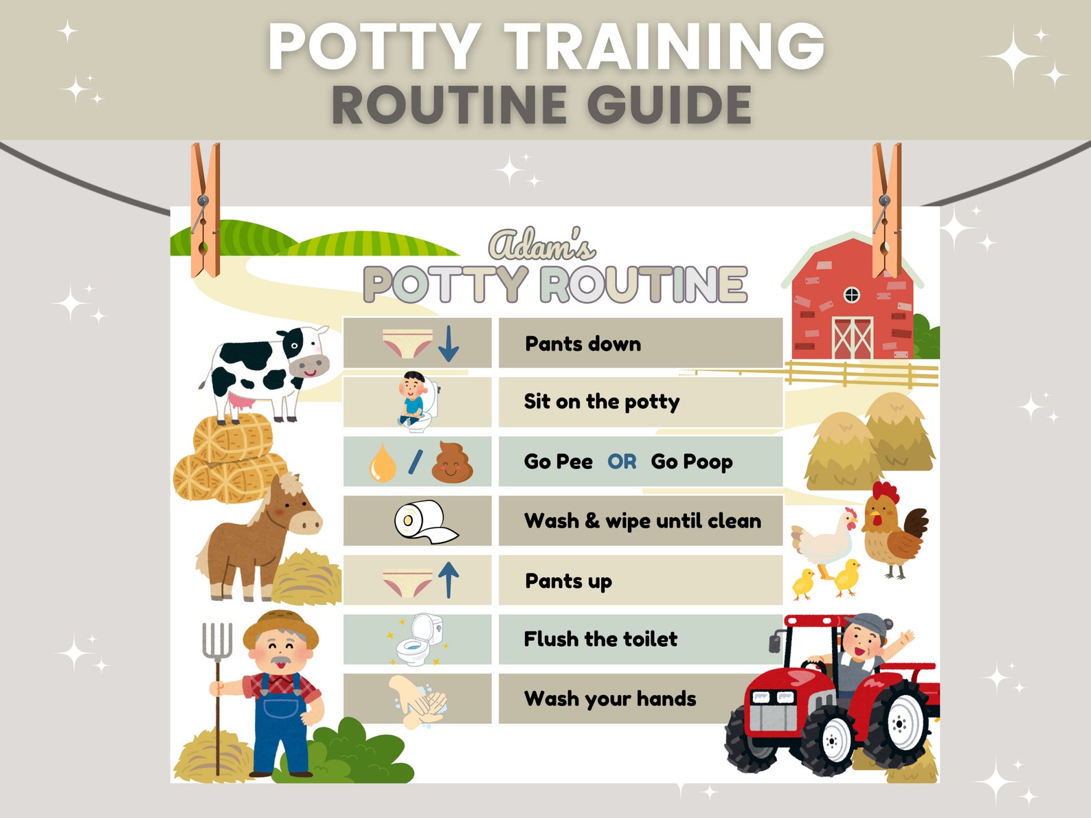 Editable Potty Training Chart | Printable Potty Chart | Toilet Training ...