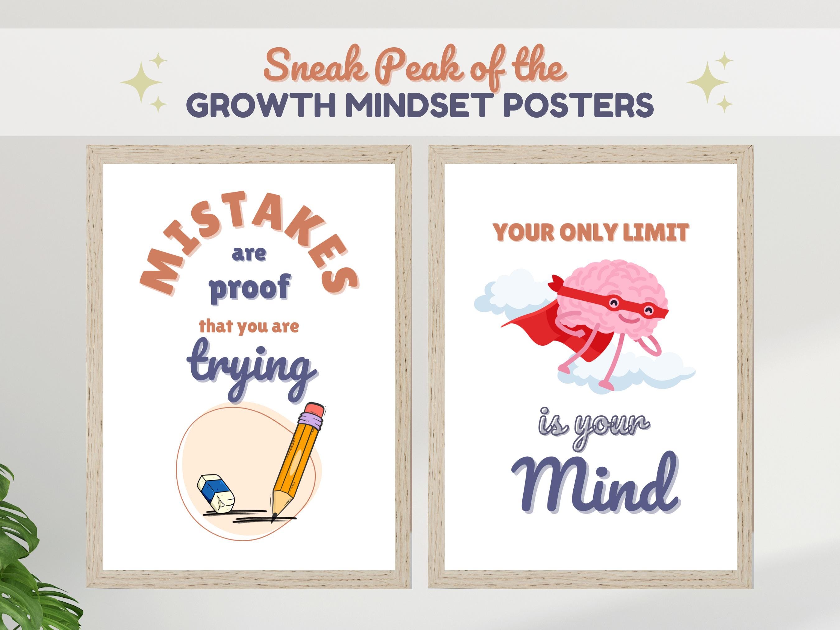 Growth Mindset Editable Posters | Positive Self-talk | Art Therapy ...