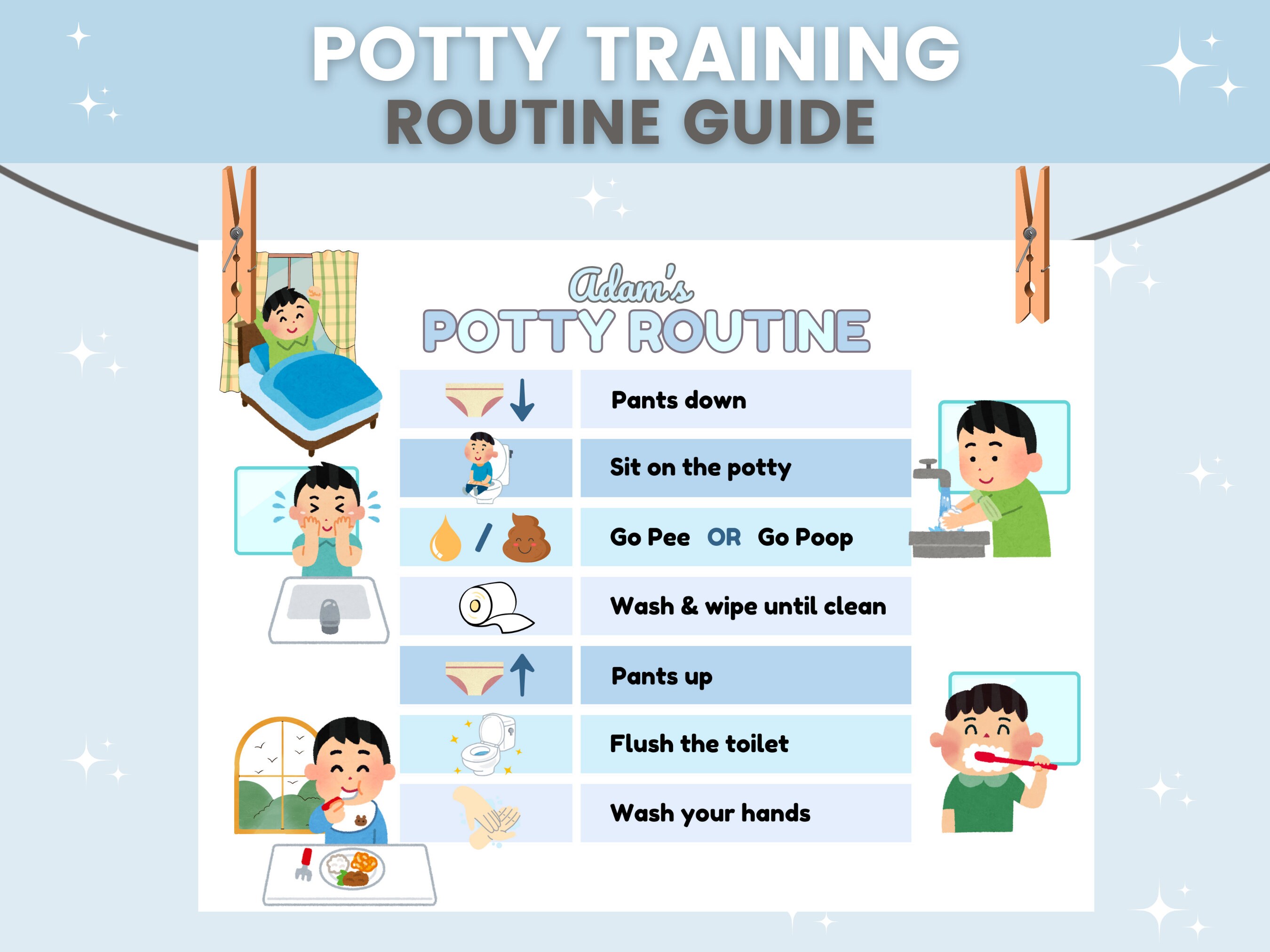 Editable Potty Training Chart Printable Potty Chart Toilet Training ...