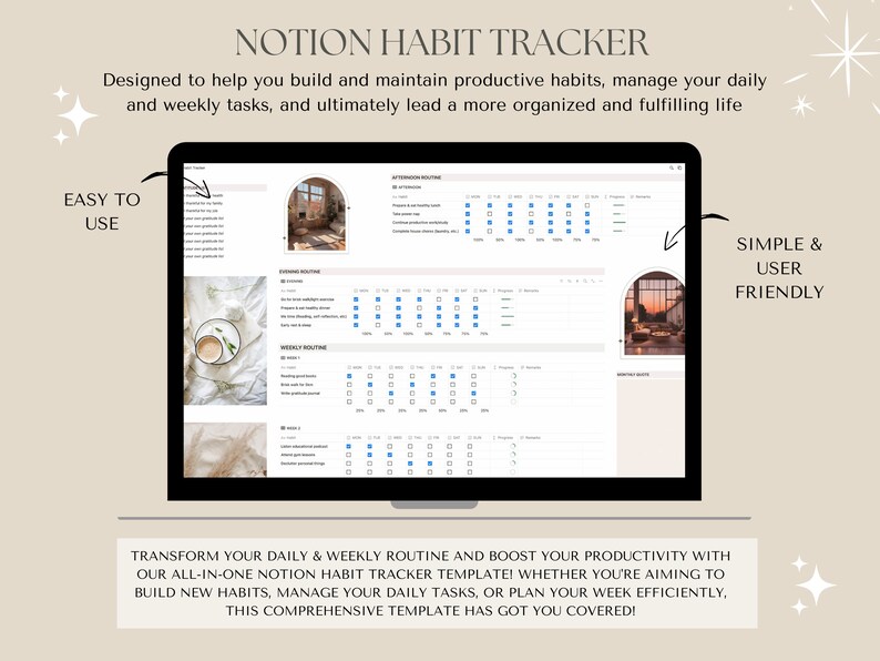 Notion Habit Tracker Daily & Weekly Routine Life Planner Habit Tracking ...