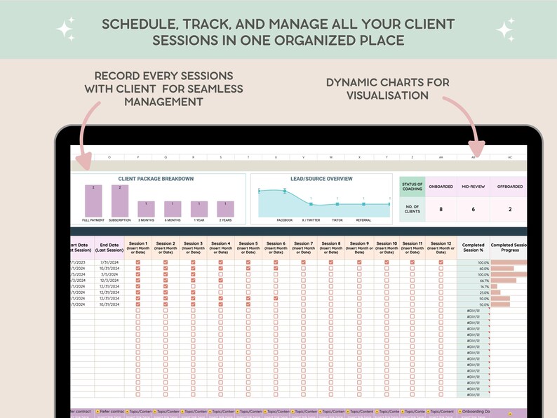 Customer Onboarding Tracker for Coaches | Client Session Management ...