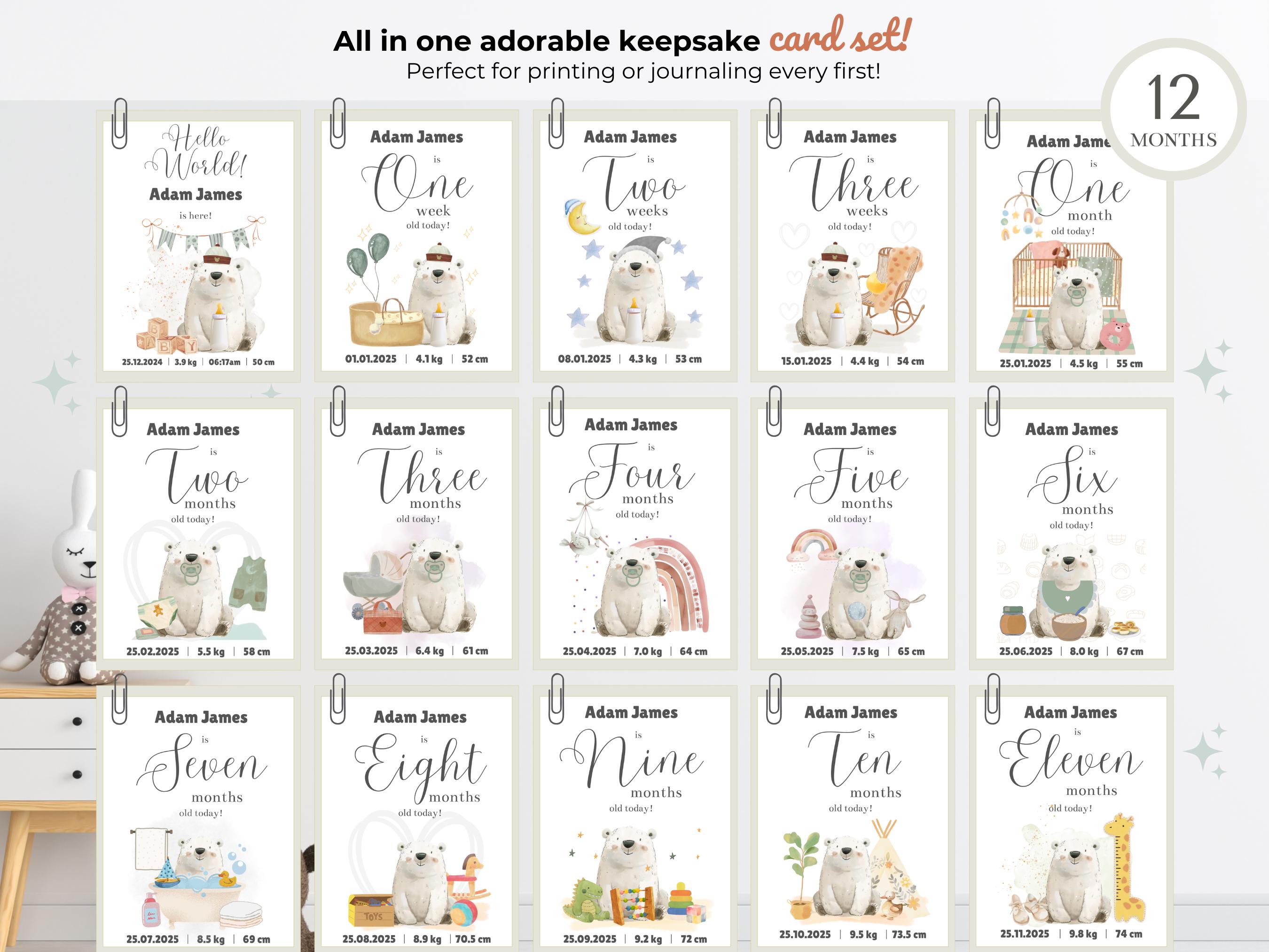 Developmental Milestones | Infant to 12 Months Milestone Cards ...