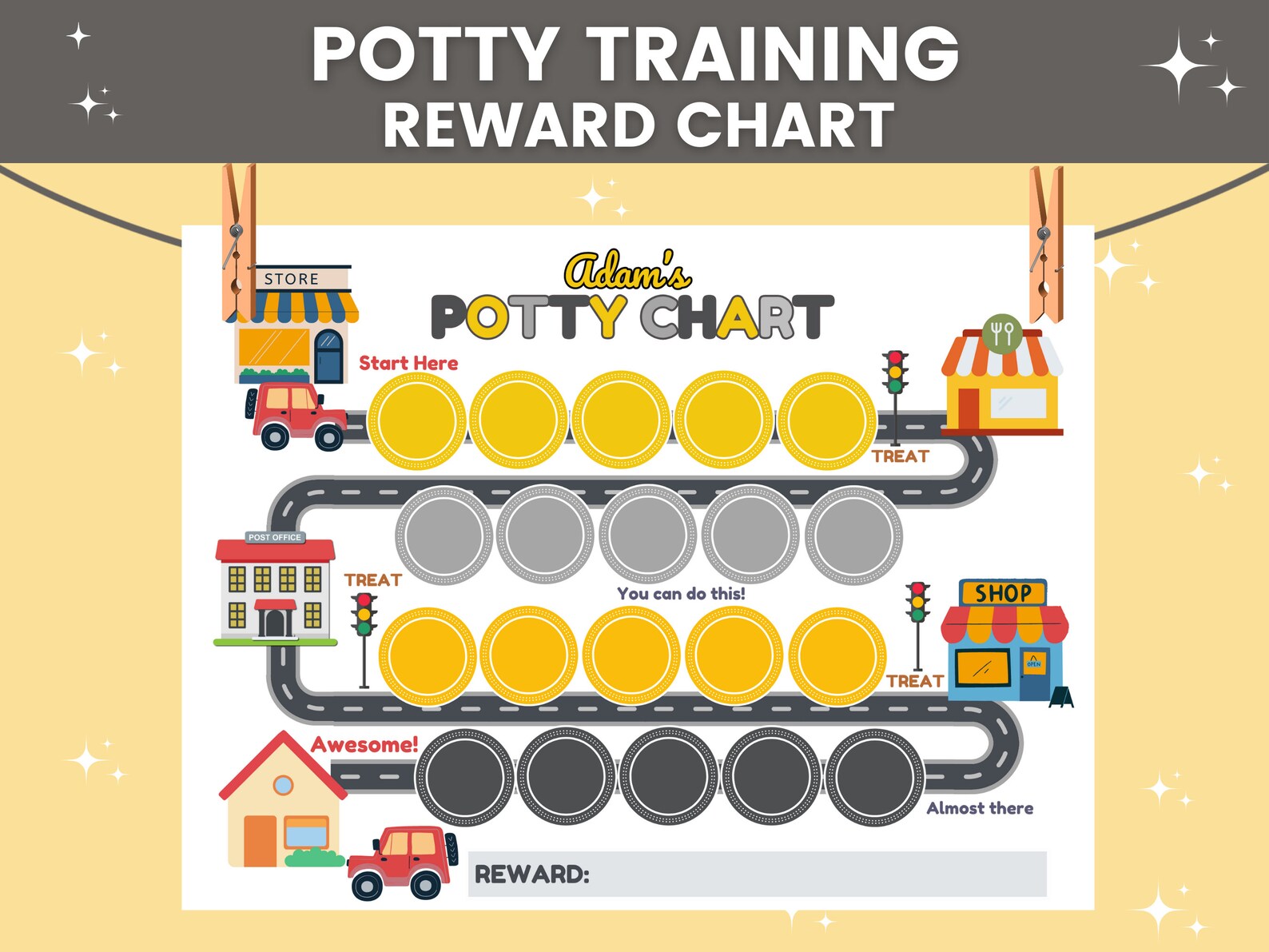 Editable Potty Training Chart Printable Potty Chart Toilet Training ...