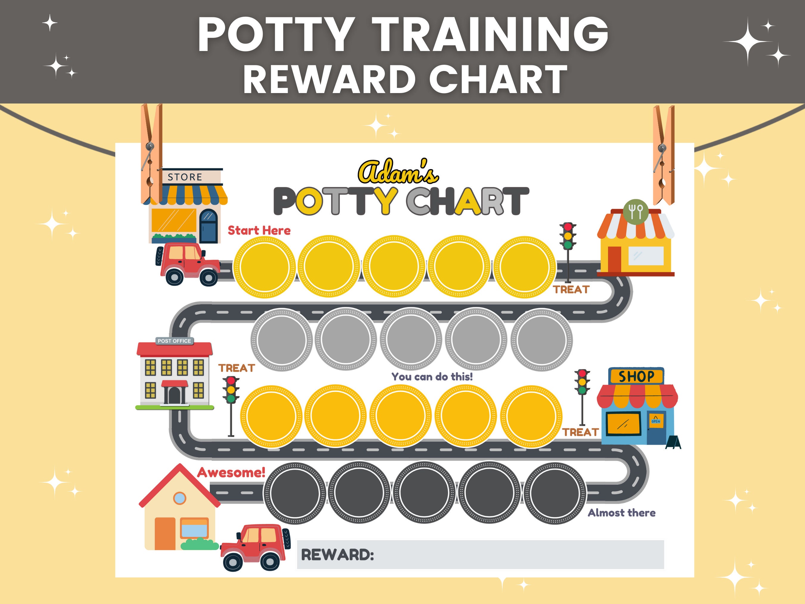 Editable Potty Training Chart Printable Potty Chart Toilet Training ...