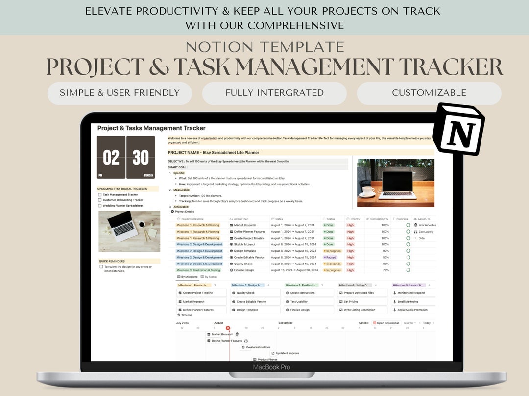 Notion Project & Task Management Tracker | Business Management Template ...