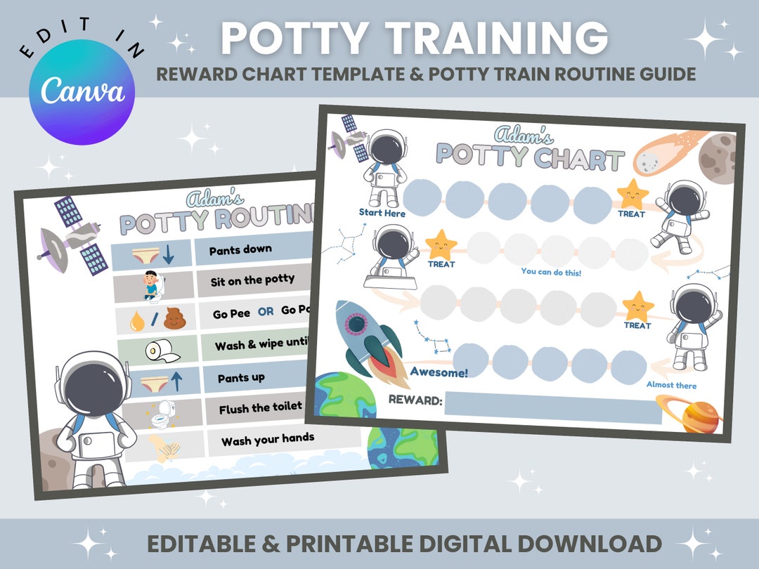 Editable Potty Training Chart Printable Potty Chart Toilet Training ...