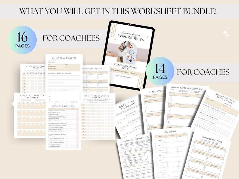 Coaching Worksheets for Coaching Business | Client Session Tracker ...