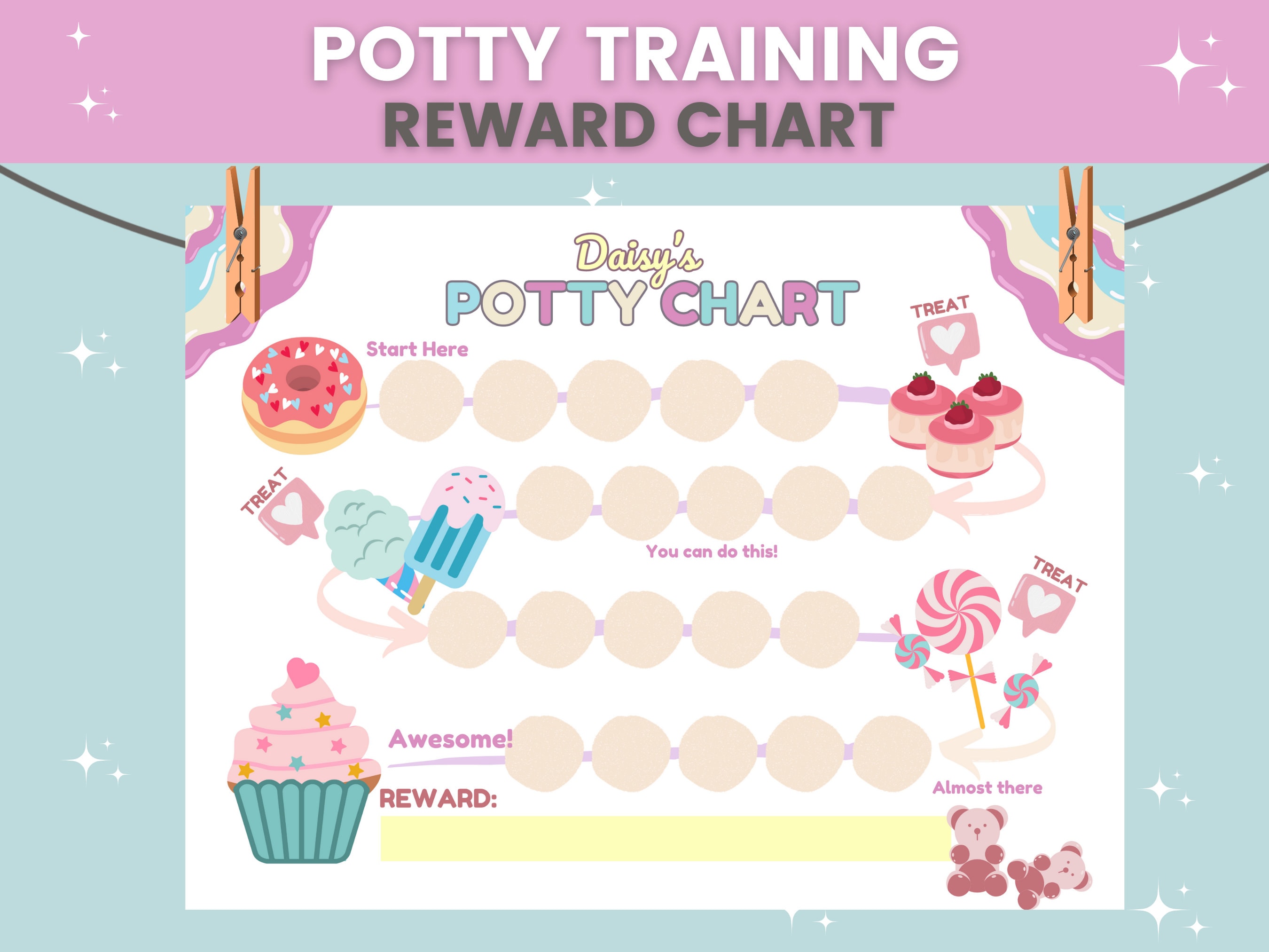 Editable Potty Training Chart | Printable Potty Chart | Toilet Training ...