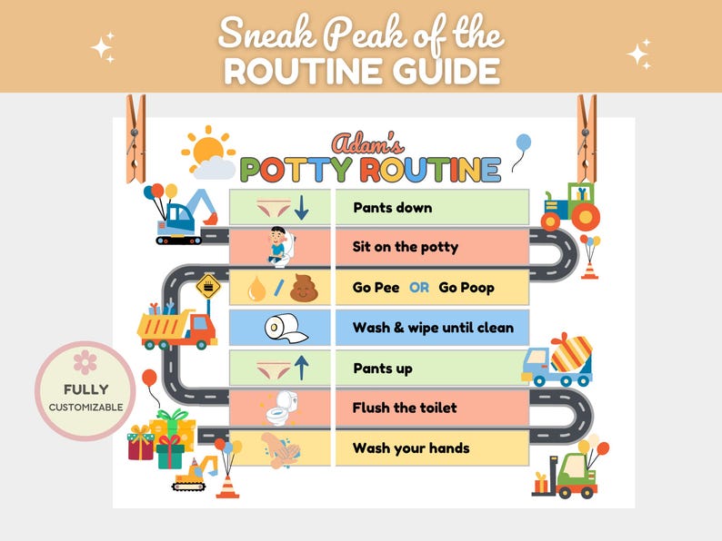 Editable Potty Training Chart | Printable Potty Chart | Toilet Training ...