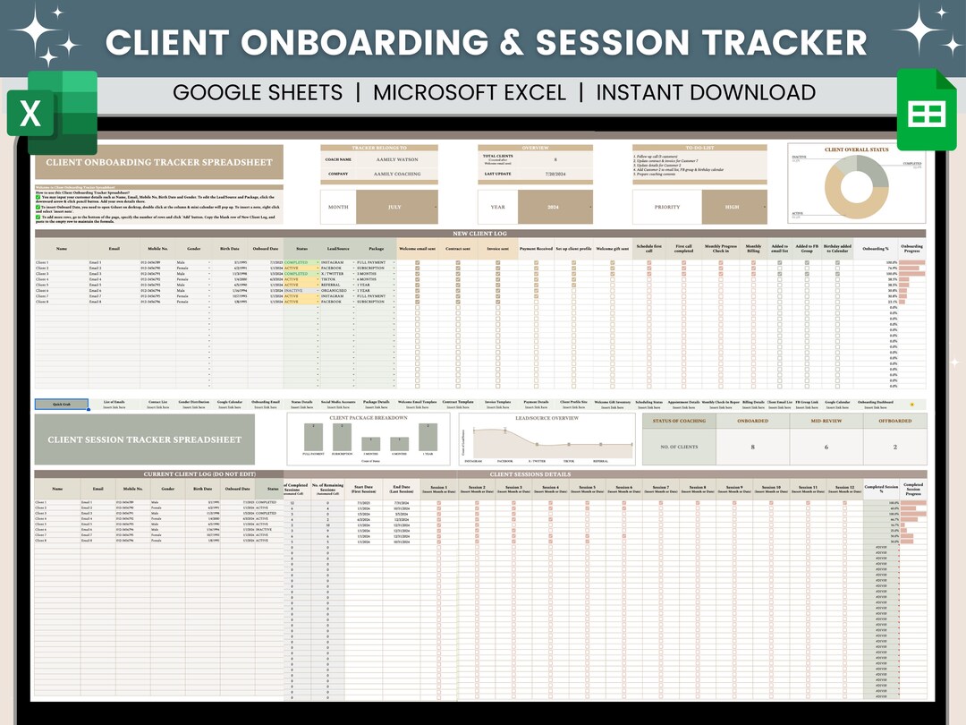 Customer Onboarding Tracker Client Session Management Onboarding ...