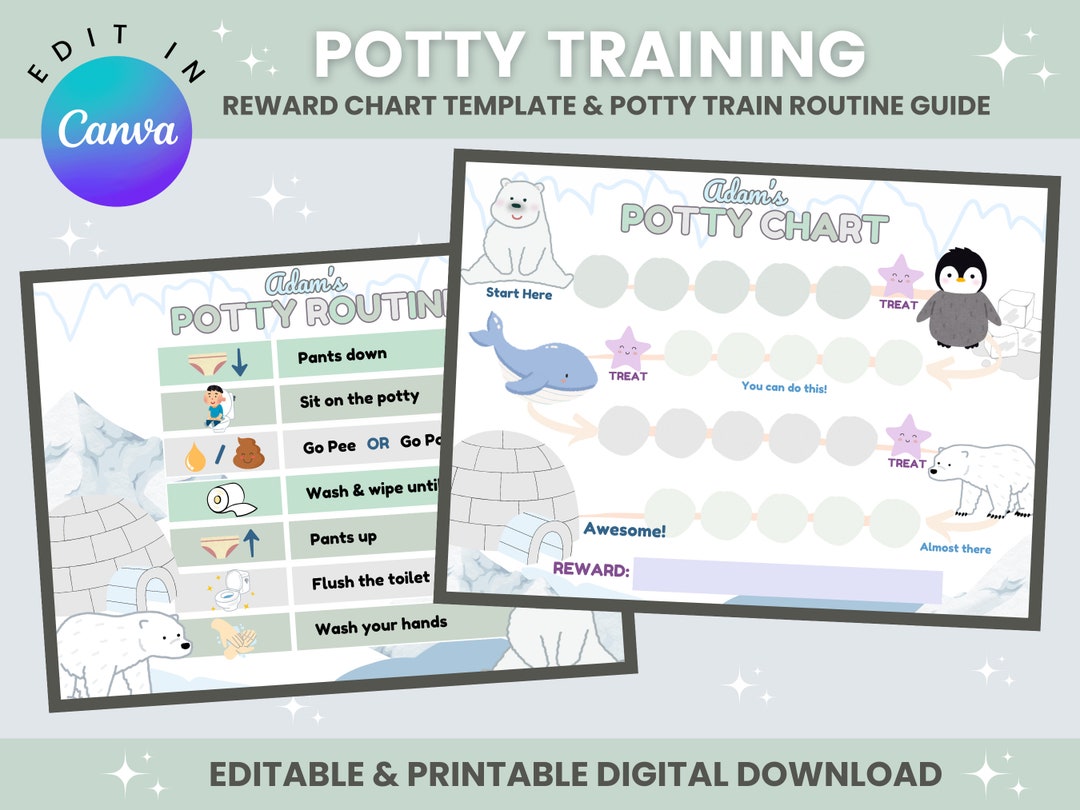 Editable Potty Training Chart | Printable Potty Chart | Toilet Training ...