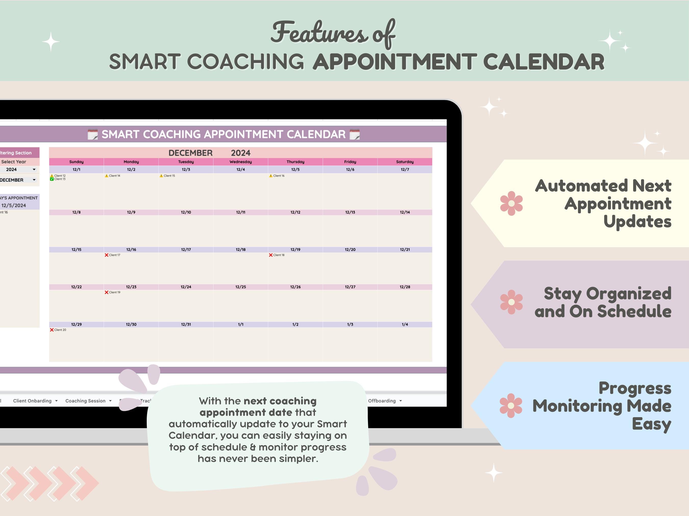 Client Management Coaching Tracker | Customer Onboarding Offboarding ...