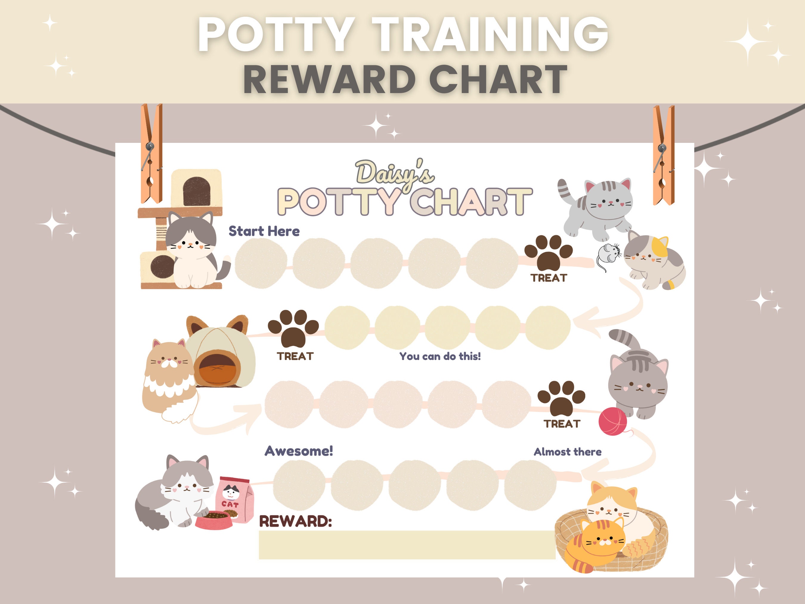 Editable Potty Training Chart | Printable Potty Chart | Toilet Training ...