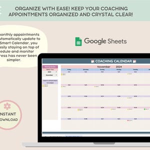 Coaching Tracker Smart Calendar | Client Onboarding Checklist | Client ...