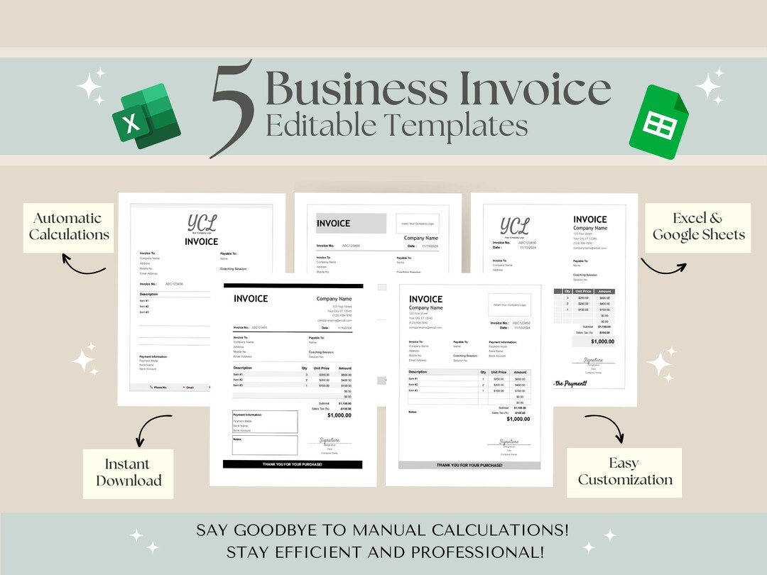 Invoice Template Excel | Receipt Template | Invoice Maker | Editable ...