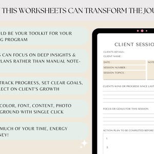 Coaching Worksheets for Coaching Business | Client Session Tracker ...