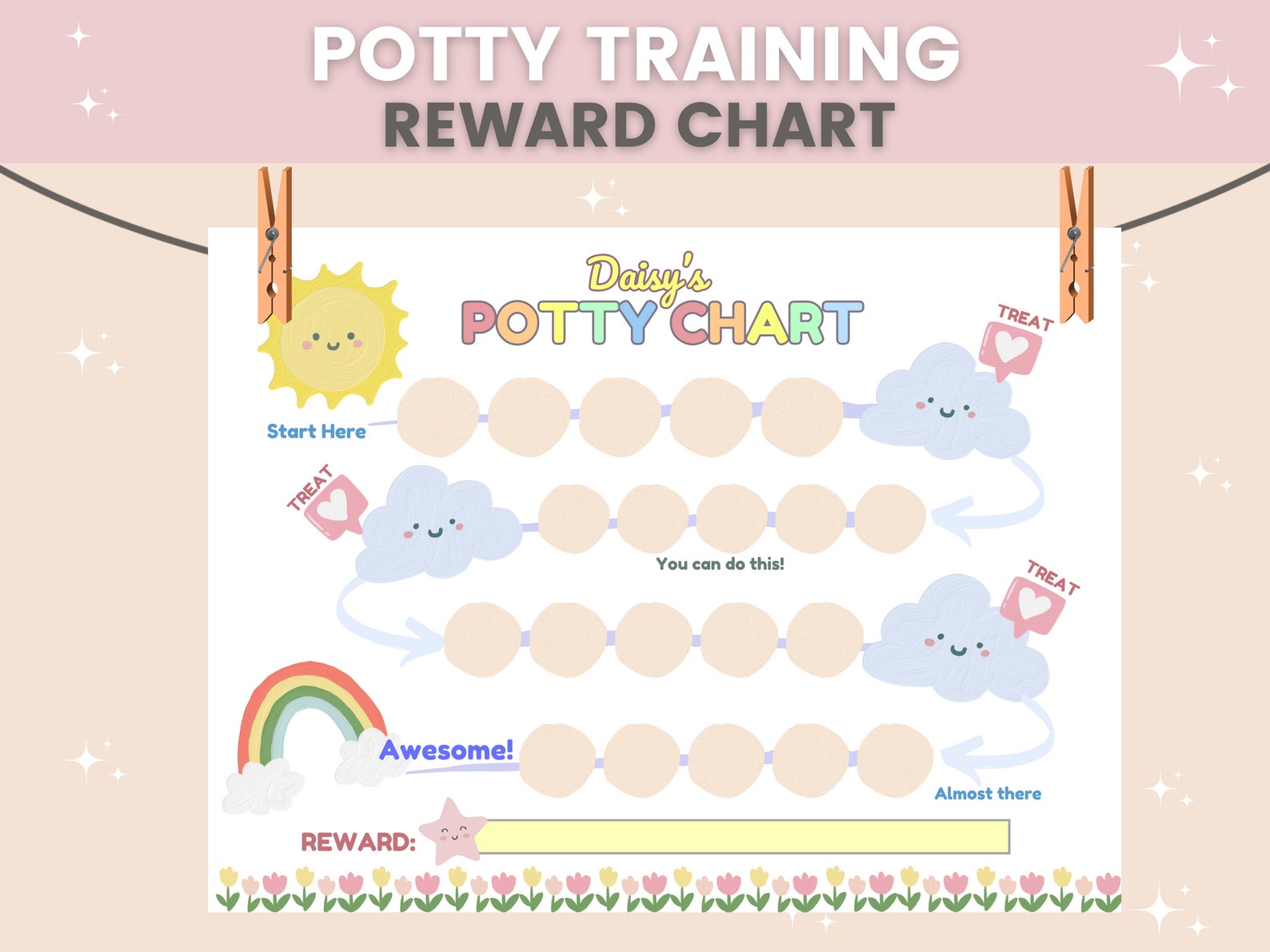 Editable Potty Training Chart | Printable Potty Reward & Sticker Chart ...