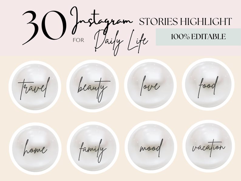 30 Instagram Highlight Covers, Social Media Daily Life Travel Icons, IG ...