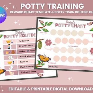 Editable Potty Training Chart | Printable Potty Chart | Toilet Training ...
