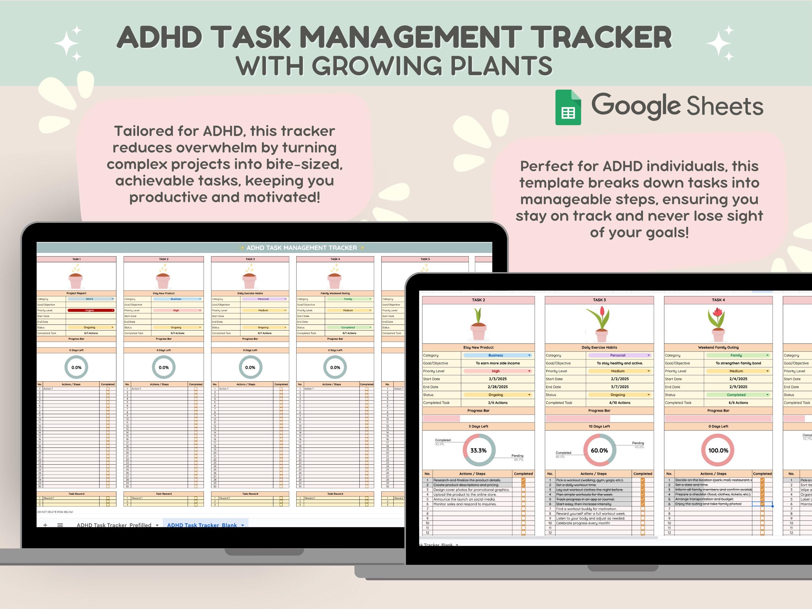 ADHD Task Tracker Spreadsheet | Task Management | Task Planning ...