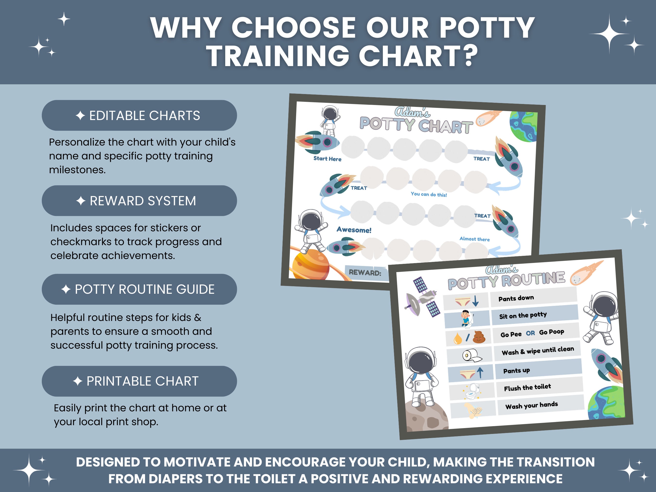 Editable Potty Training Chart | Potty Chart | Toilet Training Guide ...
