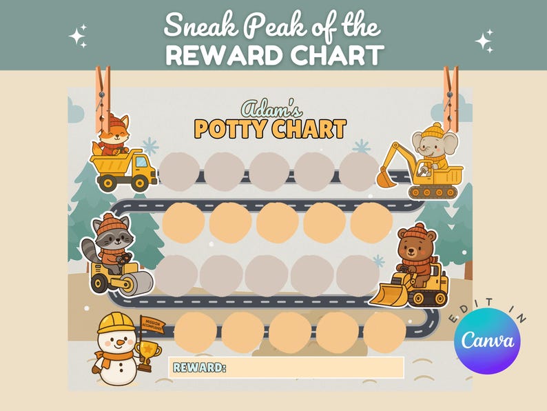 Editable Potty Training Chart | Printable Potty Chart | Toilet Training ...