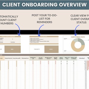 Customer Onboarding Tracker Client Session Management Onboarding Checklist Google Sheets & Excel ...