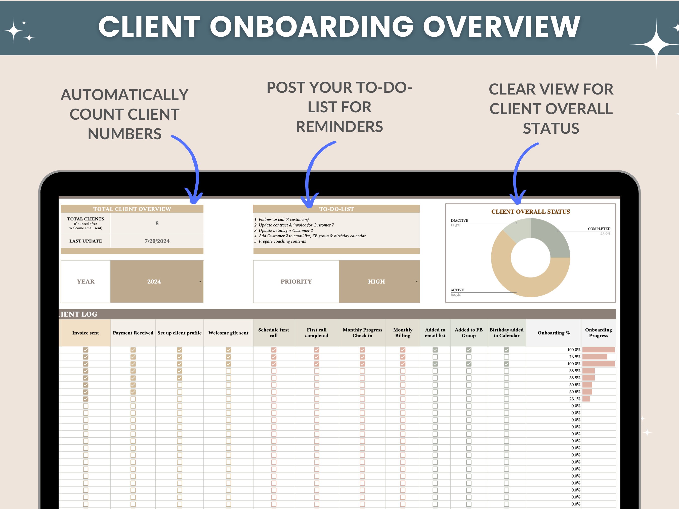 Customer Onboarding Tracker Client Session Management Onboarding ...