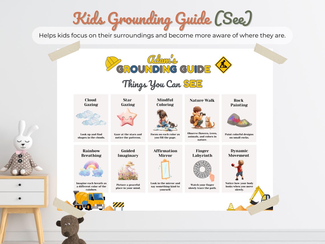 Kids Grounding Technique Tracker: Calming Coping Skills (printable ...