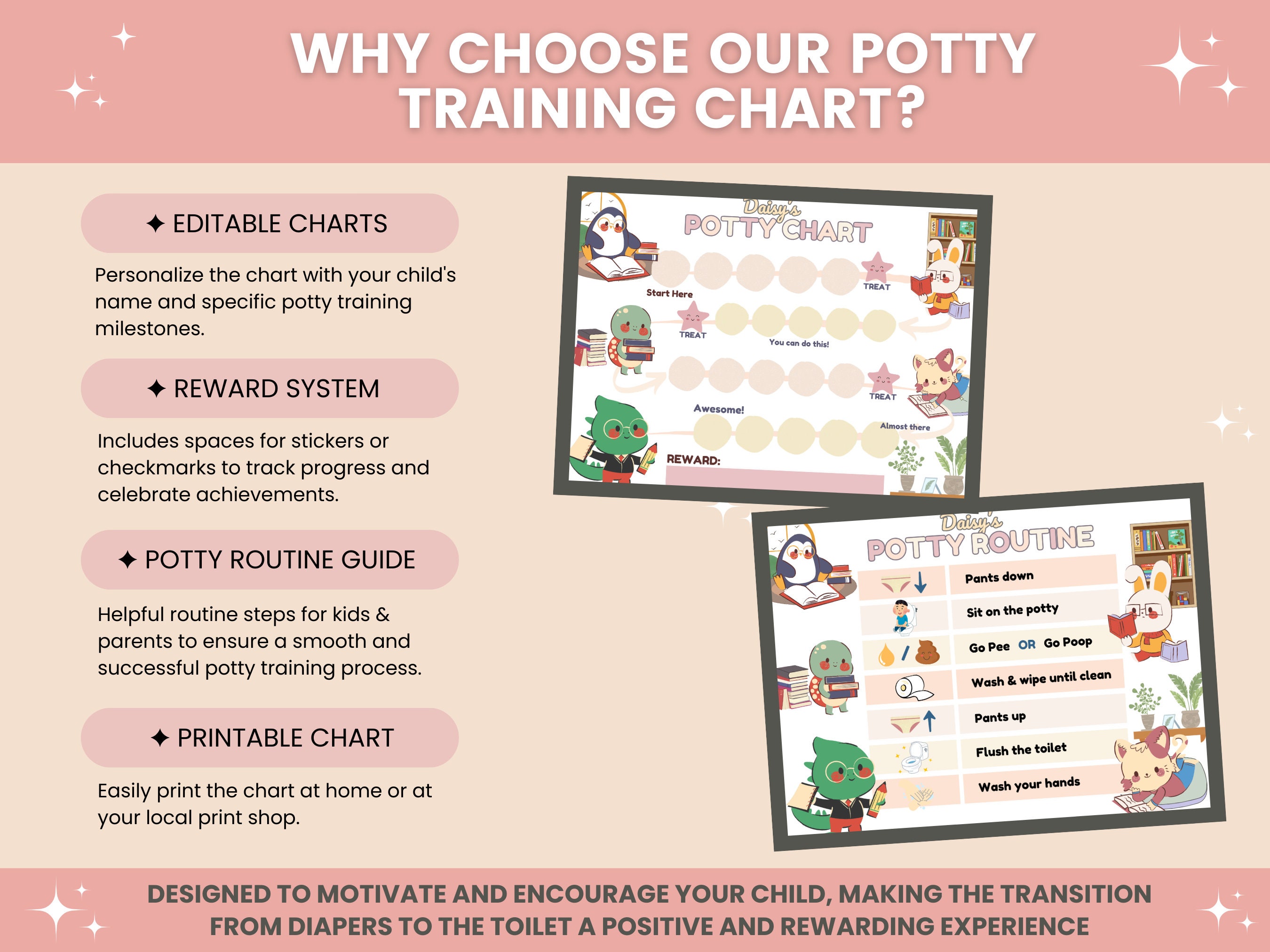 Editable Potty Training Chart | Printable Potty Chart | Toilet Training ...