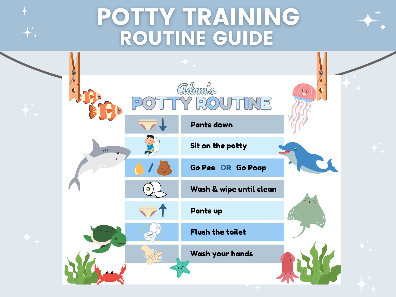 Editable Potty Training Chart | Potty Chart | Toilet Training Guide ...